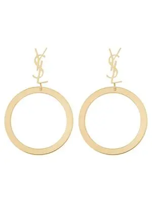 Saint Laurent Cassandre Hoop Earrings - Gold