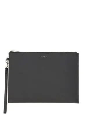 Saint Laurent Porta Tablet Con Zip - Black