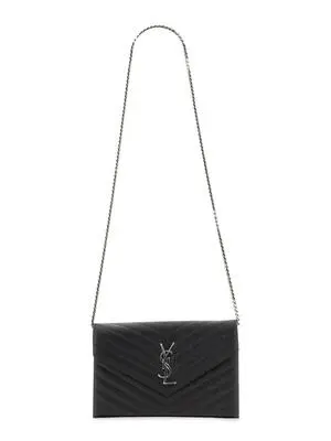 Saint Laurent Cassandre Chain Pouch - Black