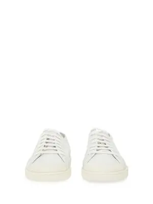 Saint Laurent Smooth Leather Lace-up Sneakers - White