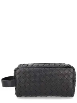 Bottega Veneta Clutch Bag With Woven Pattern - Black