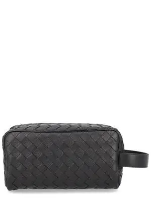 Bottega Veneta Woven Leather Clutch Bag - Black