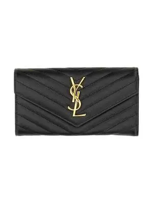 Saint Laurent Portafogli Con Logo Monogram - Black