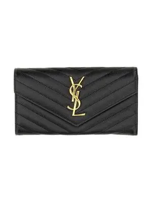Saint Laurent Portafogli Con Logo Monogram - Black