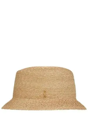 Saint Laurent Straw Fedora Hat - Cream