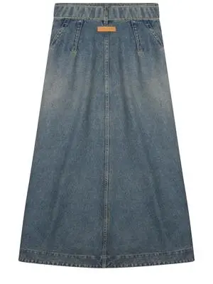 Dior Midi Skirt In Denim - Blue