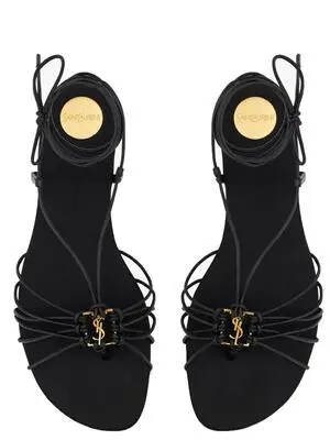 Saint Laurent Babylone Flat Sandals - Black