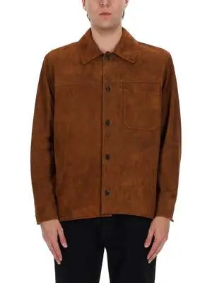 Saint Laurent Overshirt In Suede