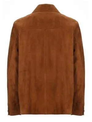 Saint Laurent Overshirt In Suede - Brown