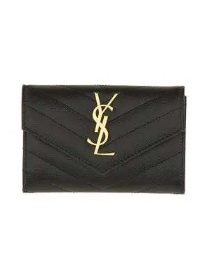 Saint Laurent Portafoglio Envelope Cassandre Small - Black