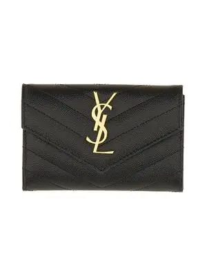 Saint Laurent Portafoglio Envelope Cassandre Small - Black