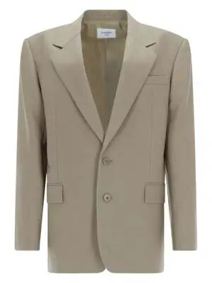 Saint Laurent Blazer Monopetto In Lana - Cream