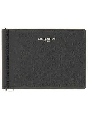 Saint Laurent Portacarte Con Clip Per Banconote - Black