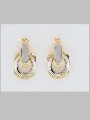 Saint Laurent Orecchini Cassandre A Doppio Anello In Metallo