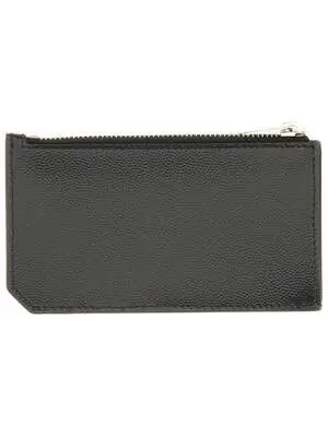 Saint Laurent Portacarte Con Zip E Logo