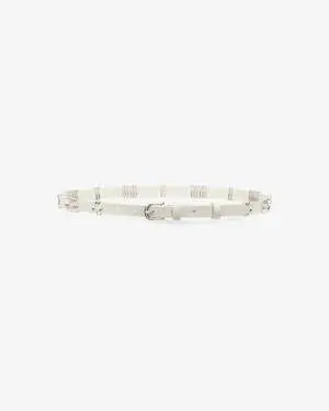 Isabel Marant Étoile Odena Calfskin Leather Belt - Chalk-silver