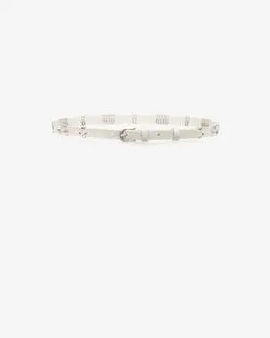 Isabel Marant Étoile Odena Calfskin Leather Belt - Chalk-silver