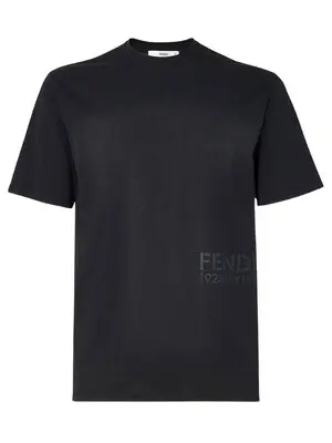 Fendi Cotton T-shirt With Stencil Print - Black