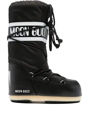 Moon Boot Icon Boots In Nylon - Black