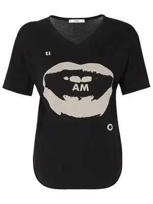 Fendi T-shirt In Jersey With Ti Amo Print - Black