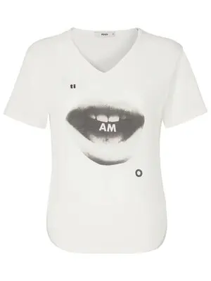 Fendi Jersey T-shirt With 'ti Amo' Print - White