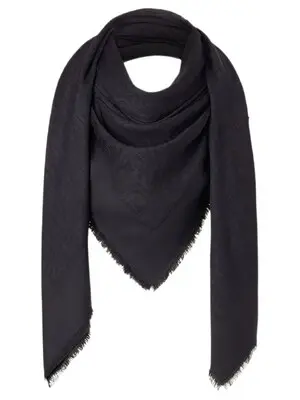 Fendi Shawl In Wool, Silk And Cashmere - Black