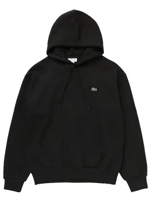 Lacoste Hooded Sweatshirt In Fleecy Fabric - Black