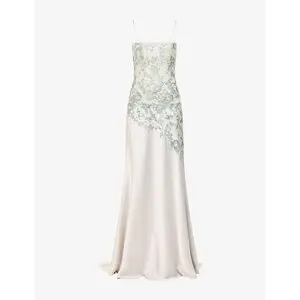 Costarellos Sequined Lace Maxi Gown