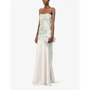 Costarellos Sequined Lace Maxi Gown