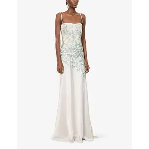 Costarellos Sequined Lace Maxi Gown