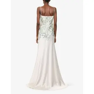 Costarellos Sequined Lace Maxi Gown