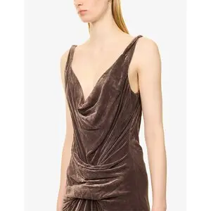 Rick Owens Strutter Draped Velvet Gown