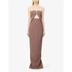Rick Owens Prong Strapless Wool-blend Gown