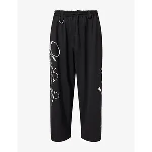 ADIDAS Y-3 Graphic-print Wool-blend Jogging Bottoms