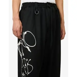 ADIDAS Y-3 Graphic-print Wool-blend Jogging Bottoms