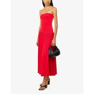 Dissh Aven Strapless Cotton-blend Maxi Dress
