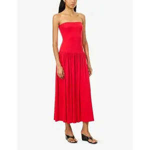 Dissh Aven Strapless Cotton-blend Maxi Dress