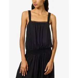 Dissh Rosin Lace-trim Cotton Maxi Dress