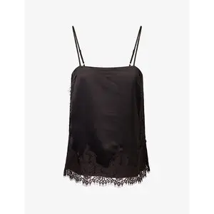 Dissh Selene Lace-trim Satin Cami Top - Espresso