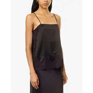 Dissh Selene Lace-trim Satin Cami Top