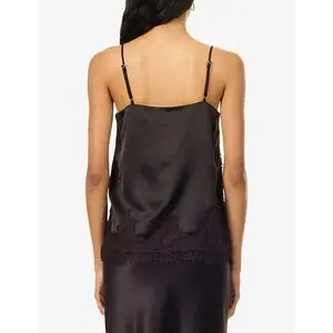 Dissh Selene Lace-trim Satin Cami Top