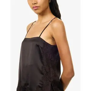 Dissh Selene Lace-trim Satin Cami Top