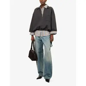 DARKPARK Alva Cropped Half-zip Cotton Jumper