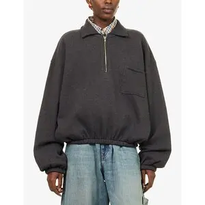 DARKPARK Alva Cropped Half-zip Cotton Jumper