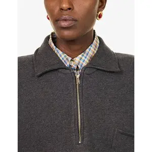 DARKPARK Alva Cropped Half-zip Cotton Jumper