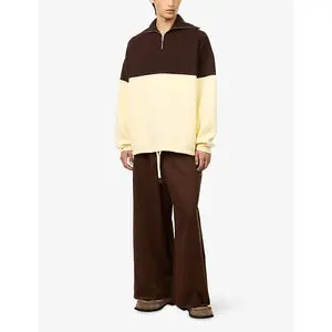 Loewe Two-tone Quarter-zip Cotton-blend Jumper