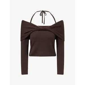 Simkhai Cambria Off-shoulder Wool-blend Top