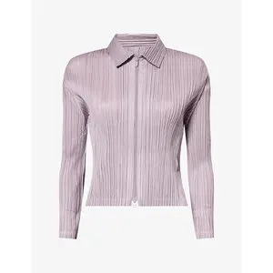 Issey Miyake Zip-up Pleated Knitted Jacket