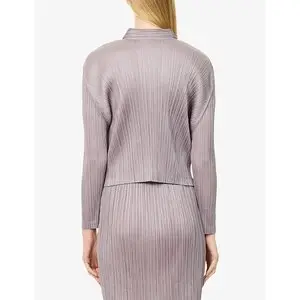Issey Miyake Zip-up Pleated Knitted Jacket