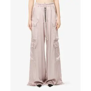 Rick Owens Cargobelas Wide-leg Satin Trousers